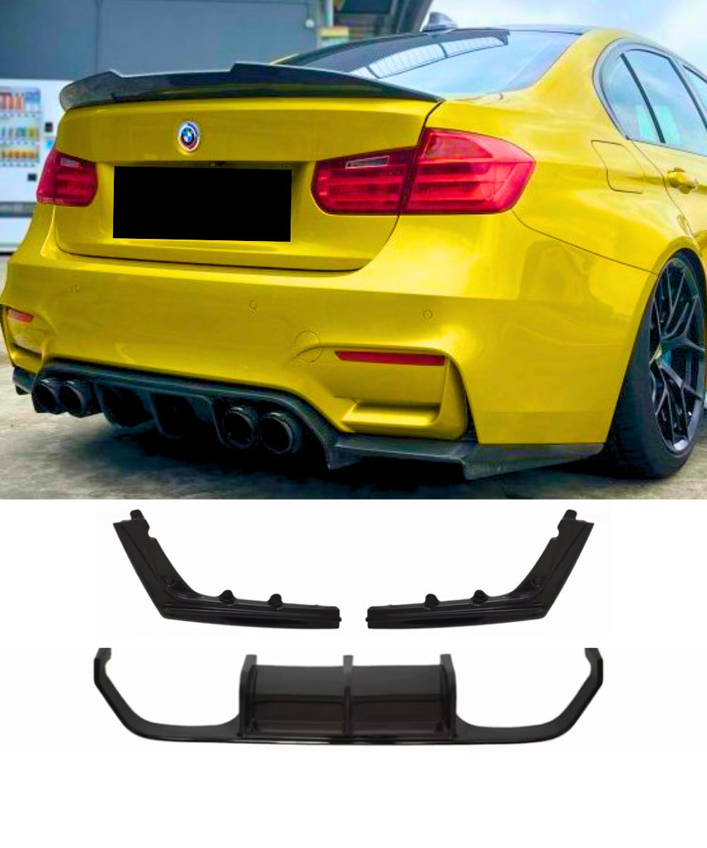 BMW M3/M4 (F80/F82/F83) Rear Diffuser VORSTEINER Style (GLOSS BLACK ...