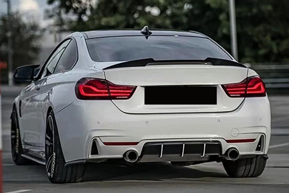 BMW 4 Series F32 Coupe (GLOSS BLACK) M4 Style Rear Boot Spoiler Lip ...