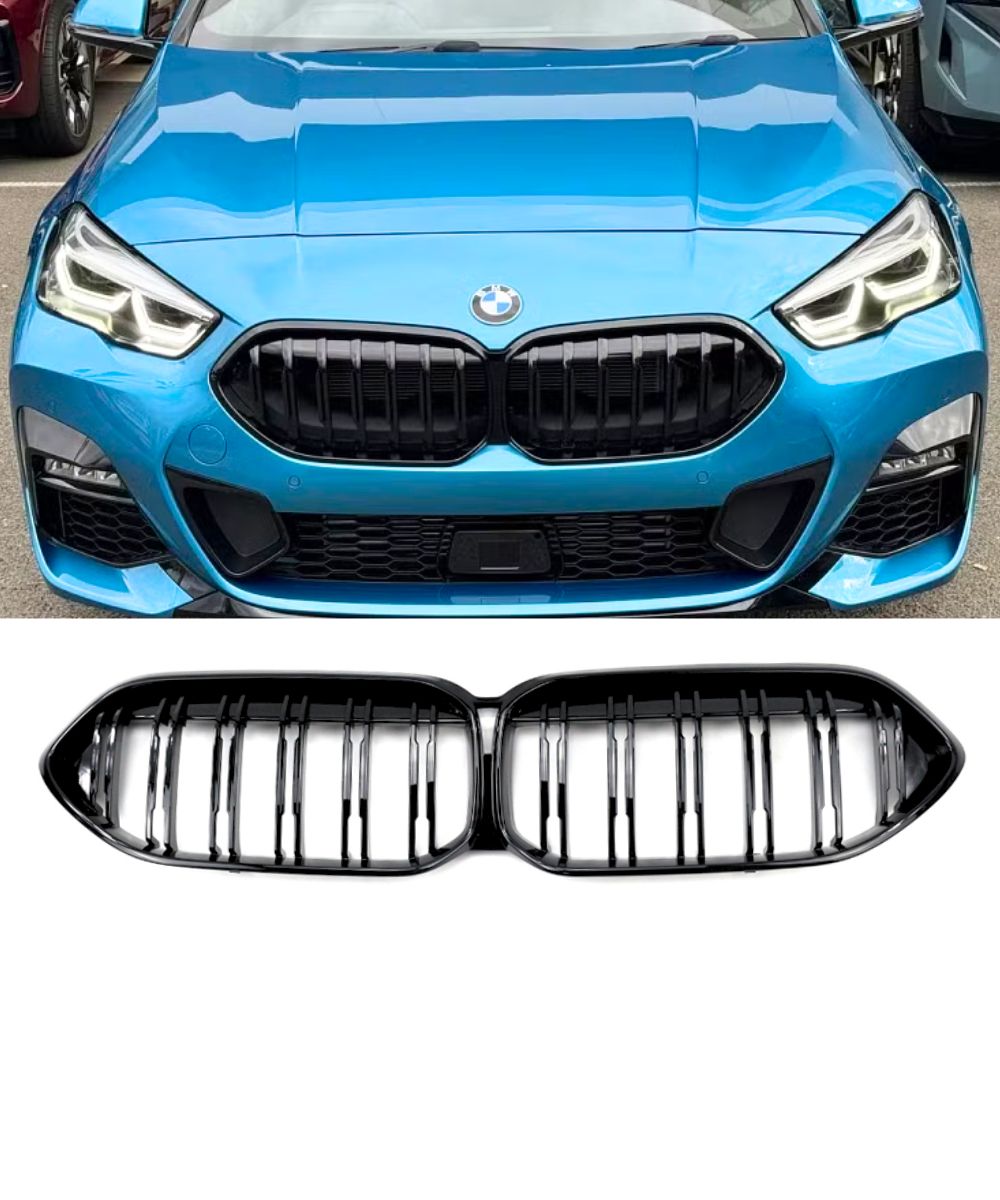 BMW 2 Series F44 Gran Coupe 4-Door (GLOSS BLACK) Front Grill Double ...