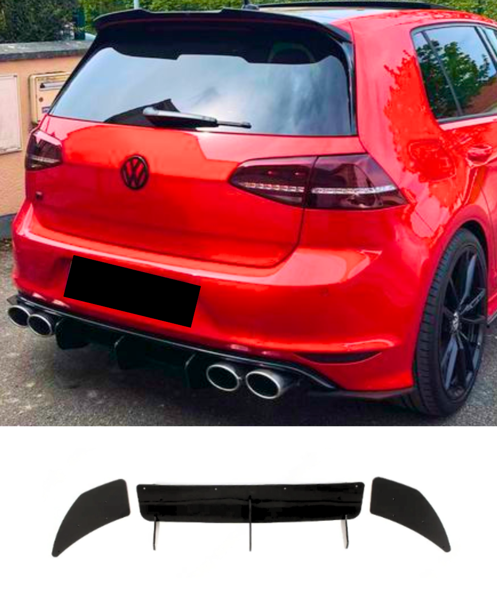 Volkswagen Golf MK7 R - Rear Diffuser (GLOSS BLACK) | ELITE GARAGE