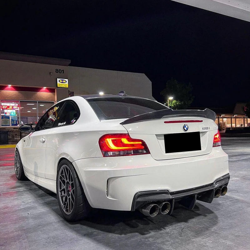 BMW 1 Series E82 1M Coupe (GLOSS BLACK) PSM Style Rear Boot Spoiler Lip ...