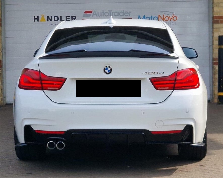 BMW 4 Series F36 Sedan (GLOSS BLACK) PSM Style Rear Boot Spoiler Lip ...