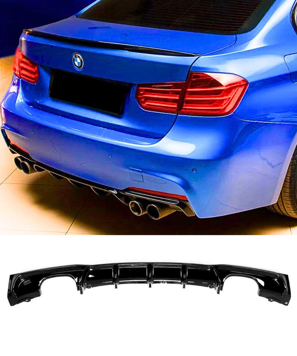 BMW 3 Series F30 335i 340i M Sport - Rear Bumper Diffuser Lip (Quad ...