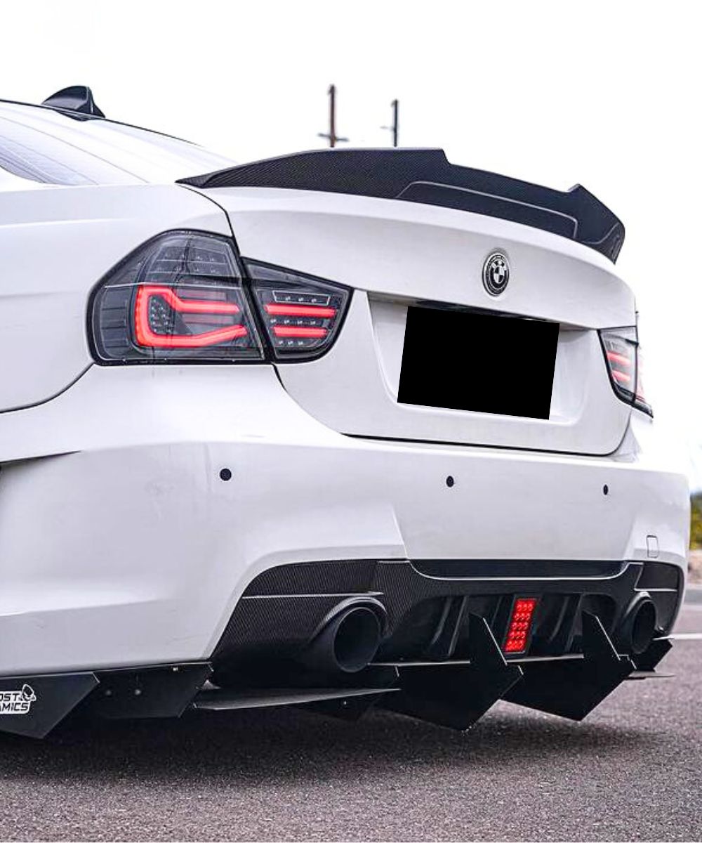 BMW 3 Series E90 Sedan (GLOSS BLACK) PSM Style Rear Boot Spoiler Lip ...