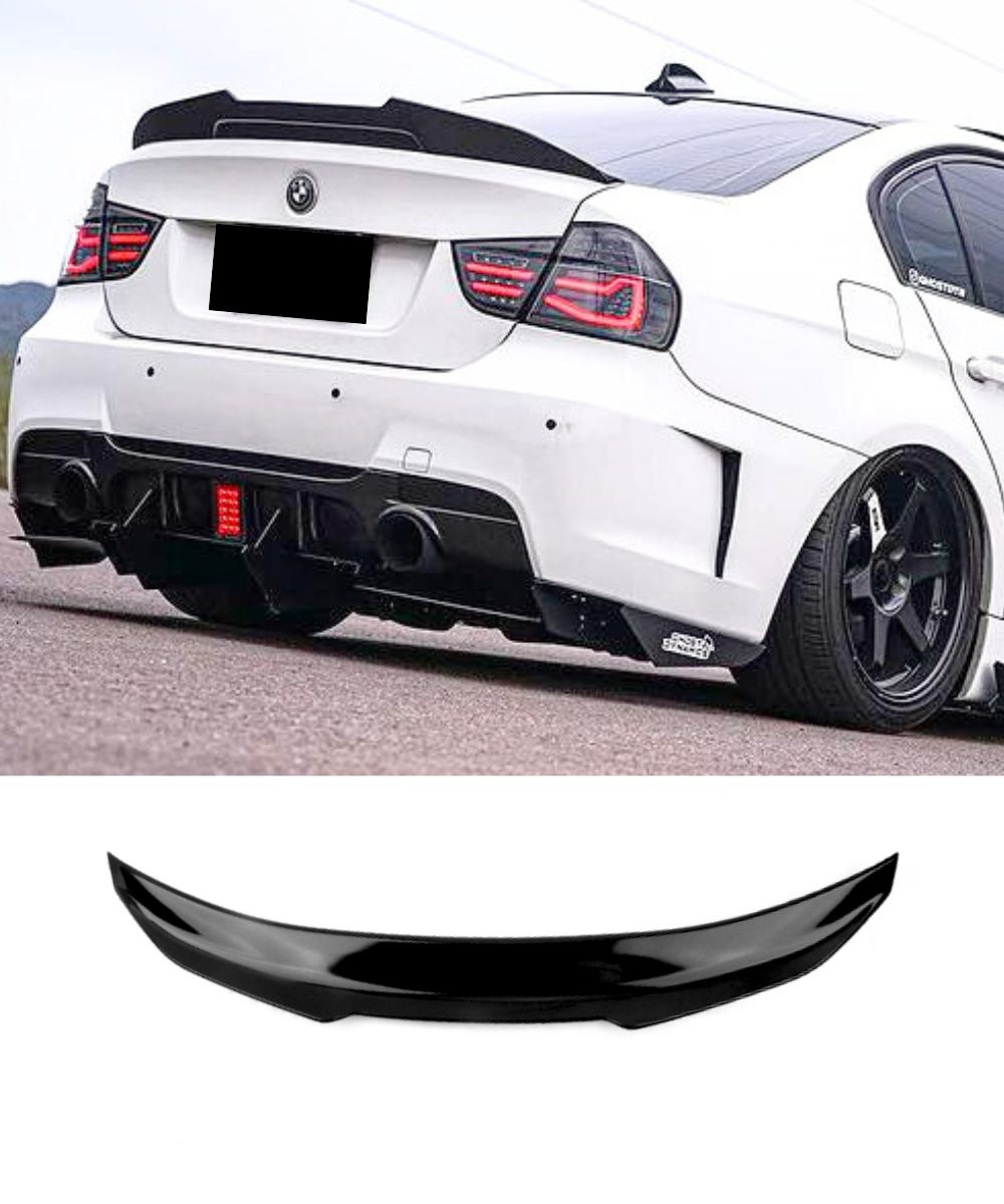BMW 3 Series E90 Sedan (GLOSS BLACK) PSM Style Rear Boot Spoiler Lip ...