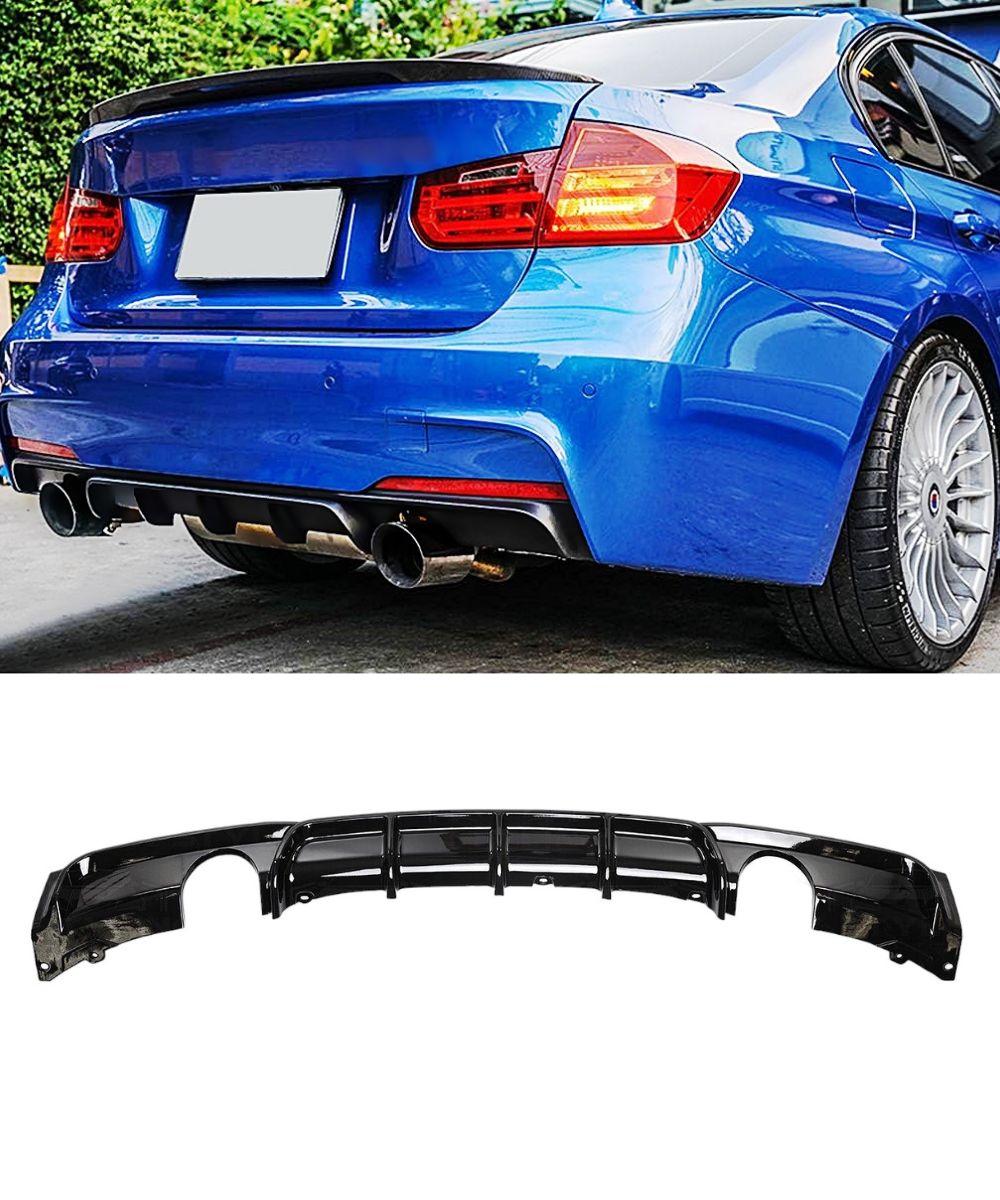 BMW 3 Series F30 335i 340i M Sport - Rear Bumper Diffuser Lip (Twin ...