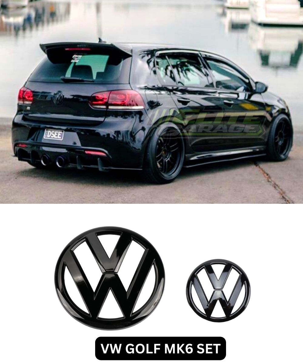 Volkswagen Golf GTI R MK6 - Front & Back Badges (GLOSS BLACK) | ELITE ...