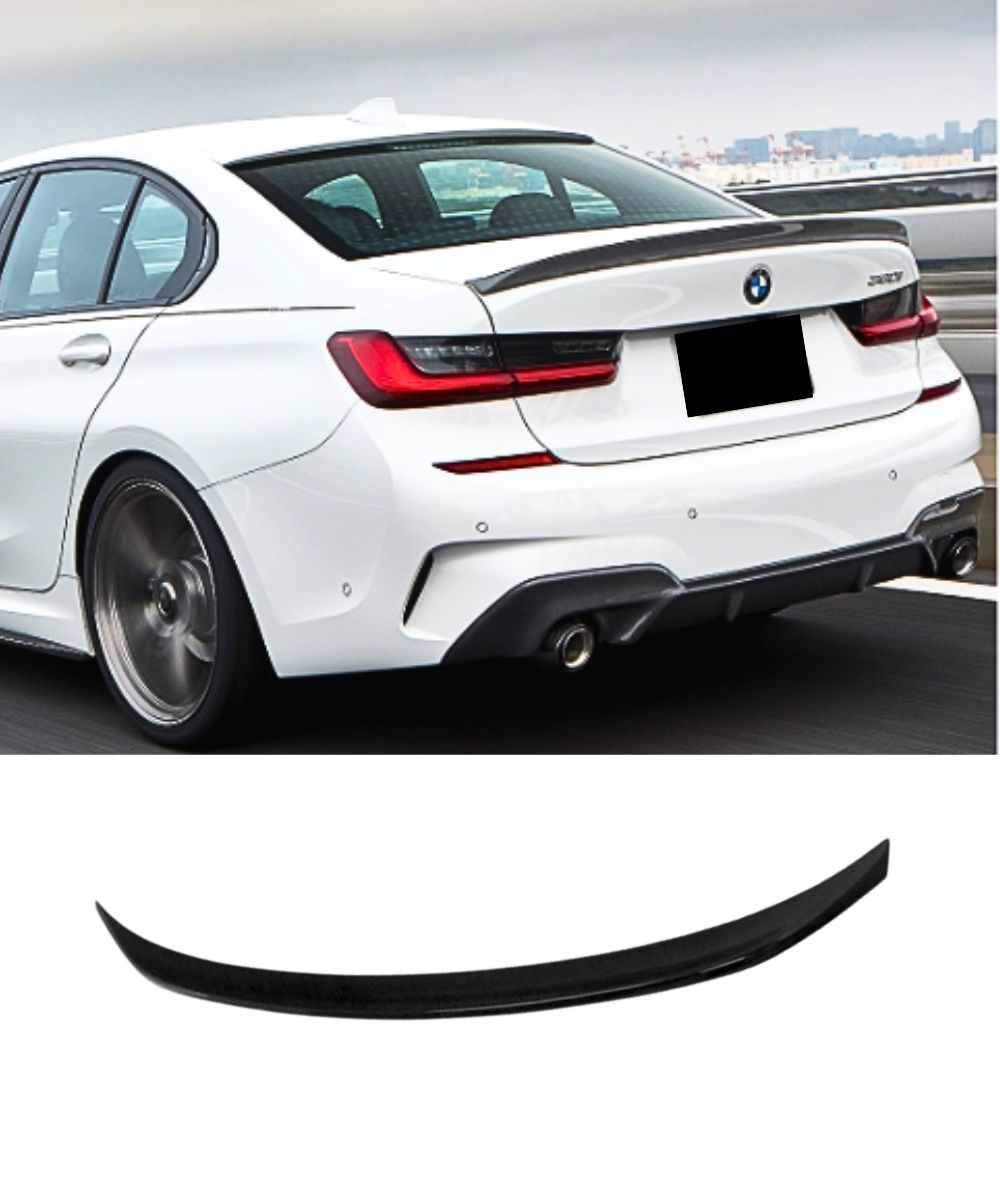 BMW G20 G80 3 Series (GLOSS BLACK) MP Style Rear Boot Spoiler Lip ...
