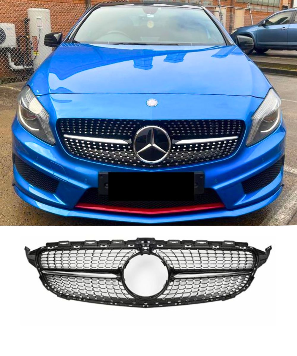 Mercedes Benz A-Class A180 A200 A45 AMG W176 (12-15) Gloss Black Chrome ...