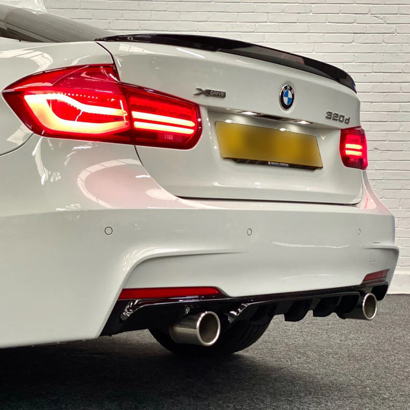 BMW 3 Series F30 335i 340i M Sport - Rear Bumper Diffuser Lip (Twin ...