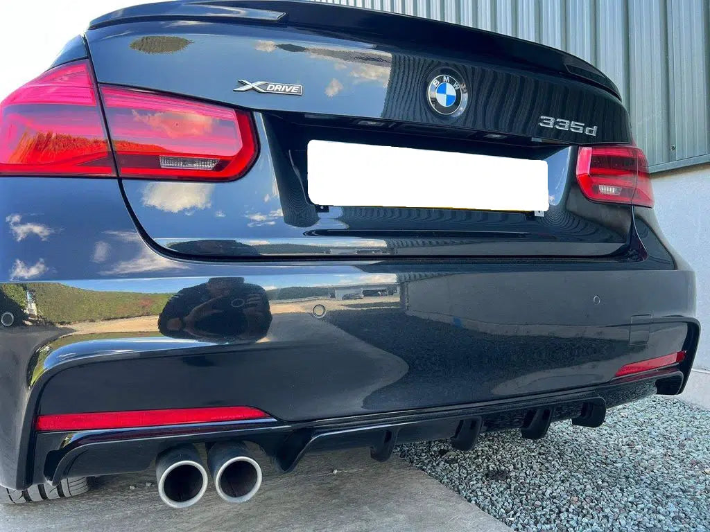 BMW 3 Series F30 M Sport - Rear Bumper Diffuser Lip (Dual Twin Left ...
