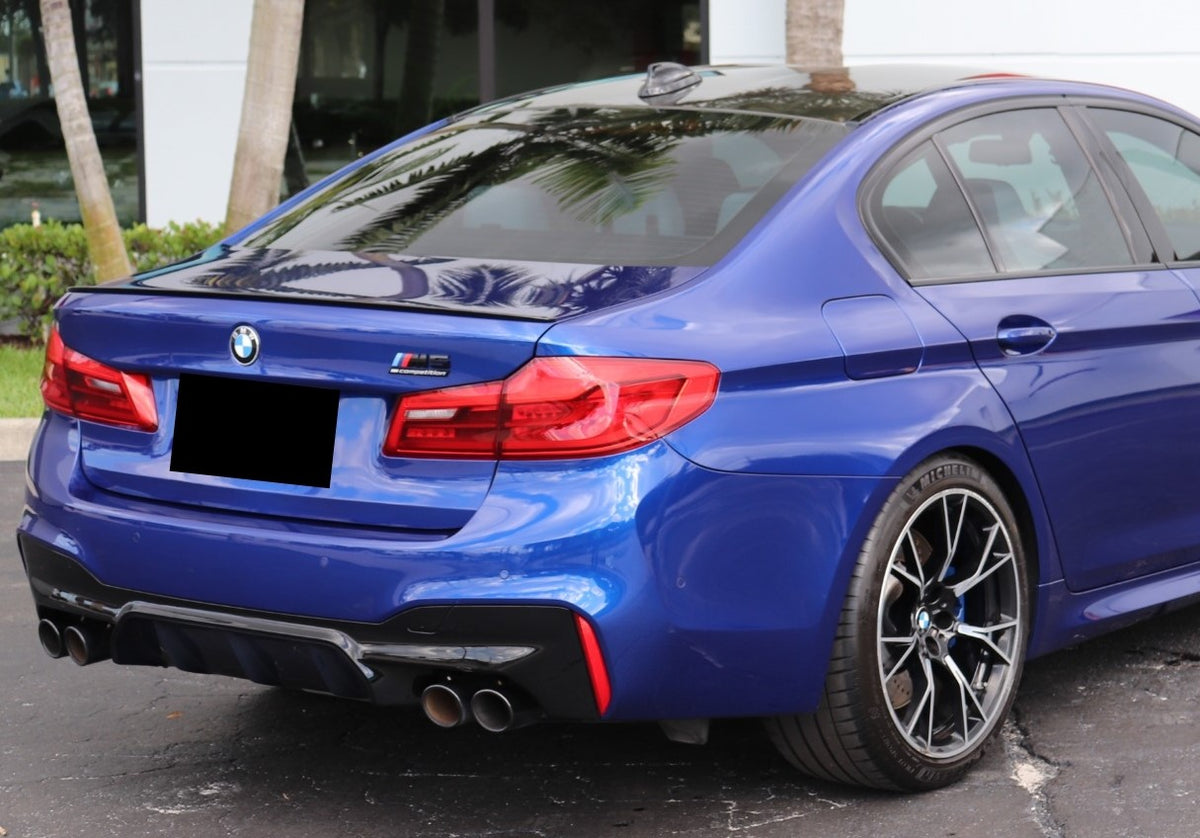 BMW 5 Series G30 G31 M Sport (GLOSS BLACK) F90 M5 Style Rear Bumper ...