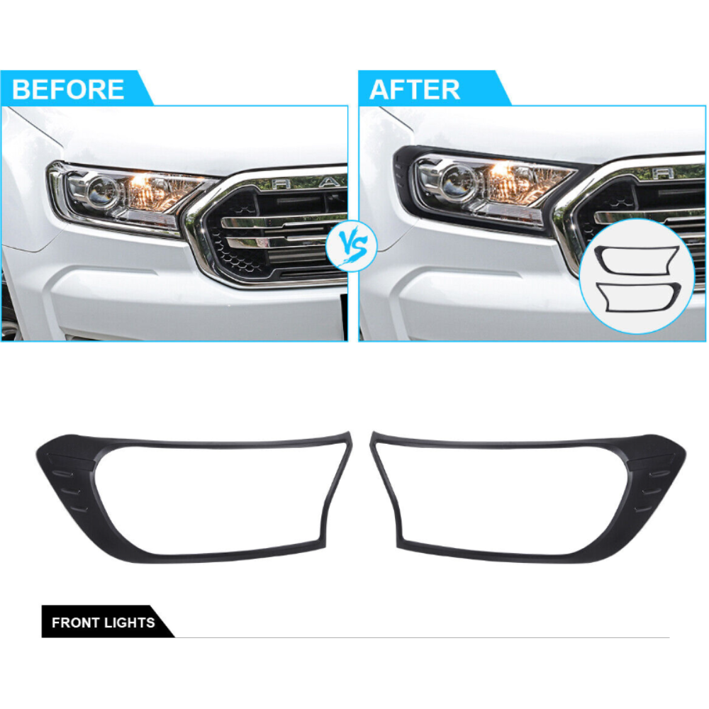 Ford Ranger PX2 PX3 (15-22) - Headlight Covers Frame Trims | ELITE GARAGE