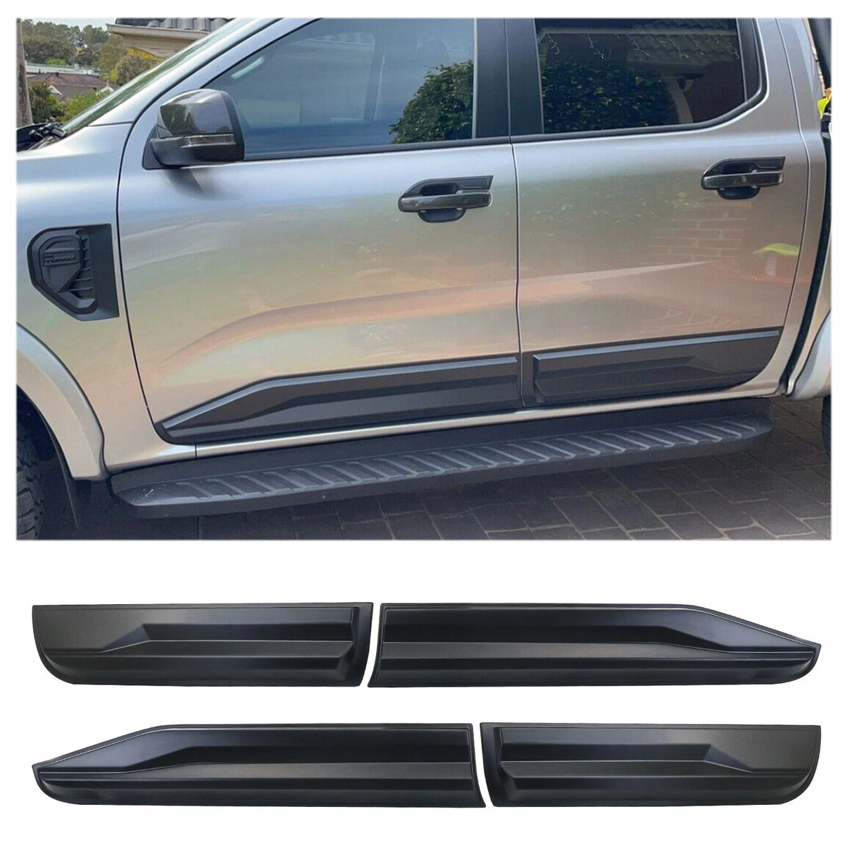 Slim Door Body Cladding Black for Ford Ranger Next Gen T9 (2022-2025 ...