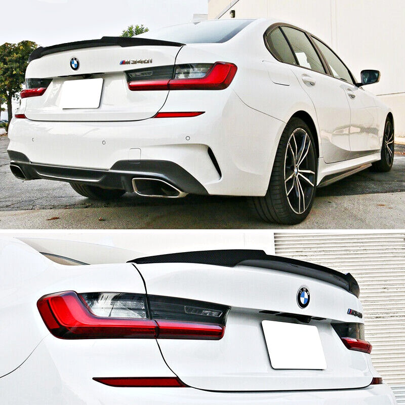 BMW G20 G80 3 Series (GLOSS BLACK) M4 Style Rear Boot Spoiler Lip ...